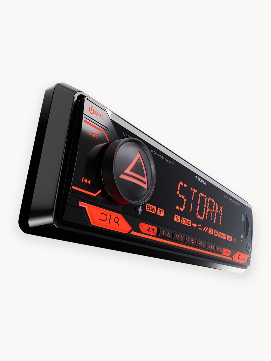 Процессорная магнитола AurA Storm-679DSP, 1DIN, Bluetooth, AUX, USB, RGB, 4x51Вт