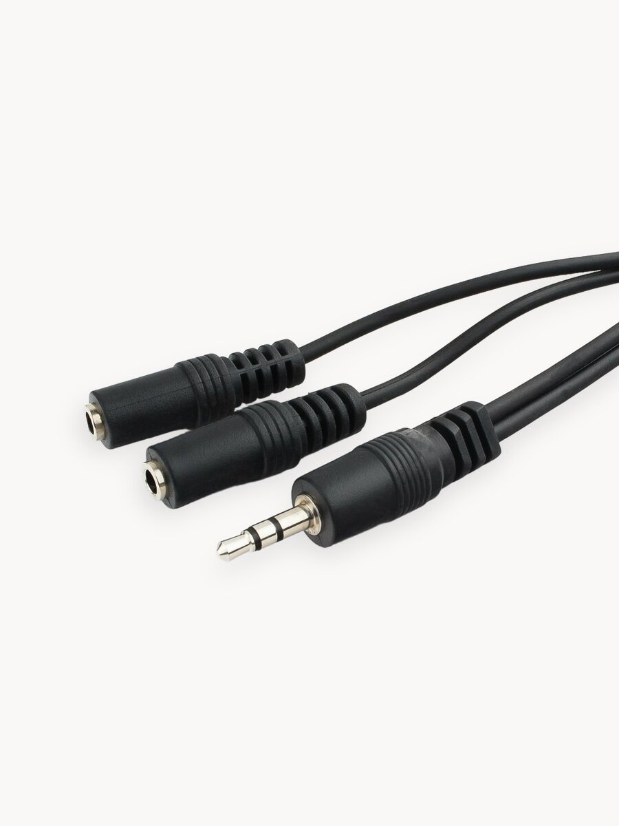 Кабель-разветвитель аудио Cablexpert черный Jack 3.5(M) 3pin/2xJack 3.5(F) 5м CCA-415