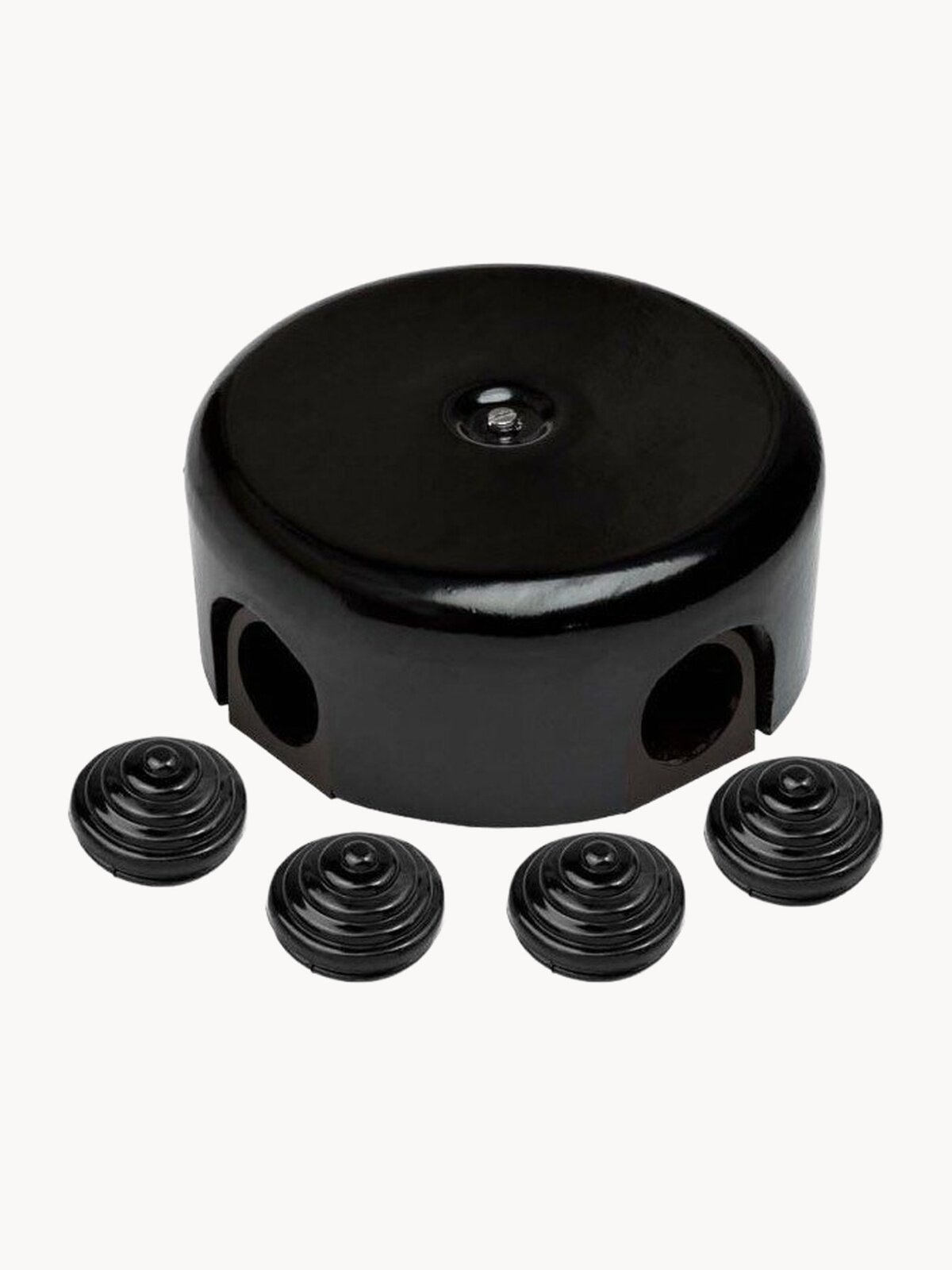 Коробка распред черный ABS-пластик D110*35мм BIRONI