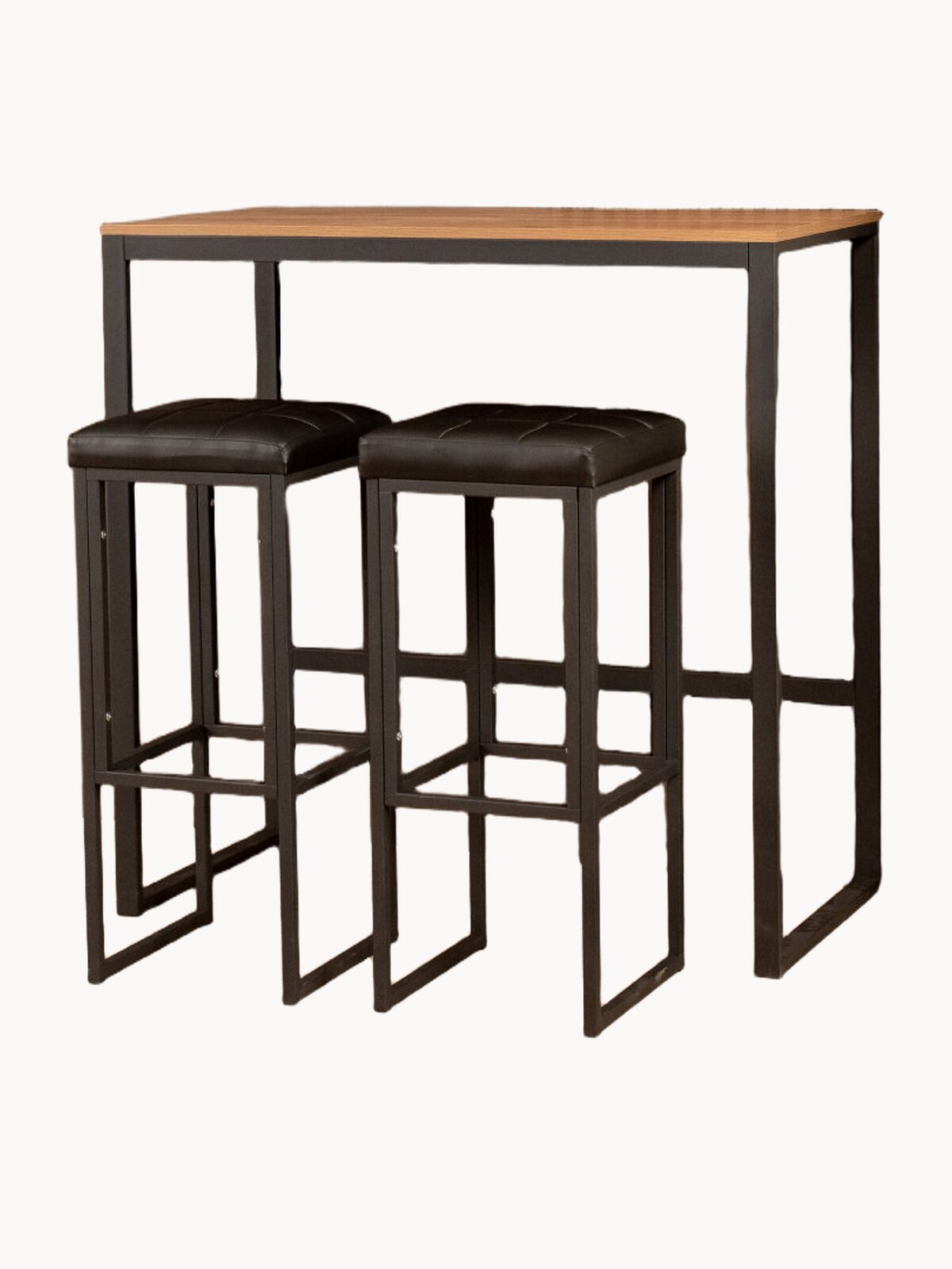 Барный стол стойка для кухни офиса в стиле лофт Троте черный/коричневый