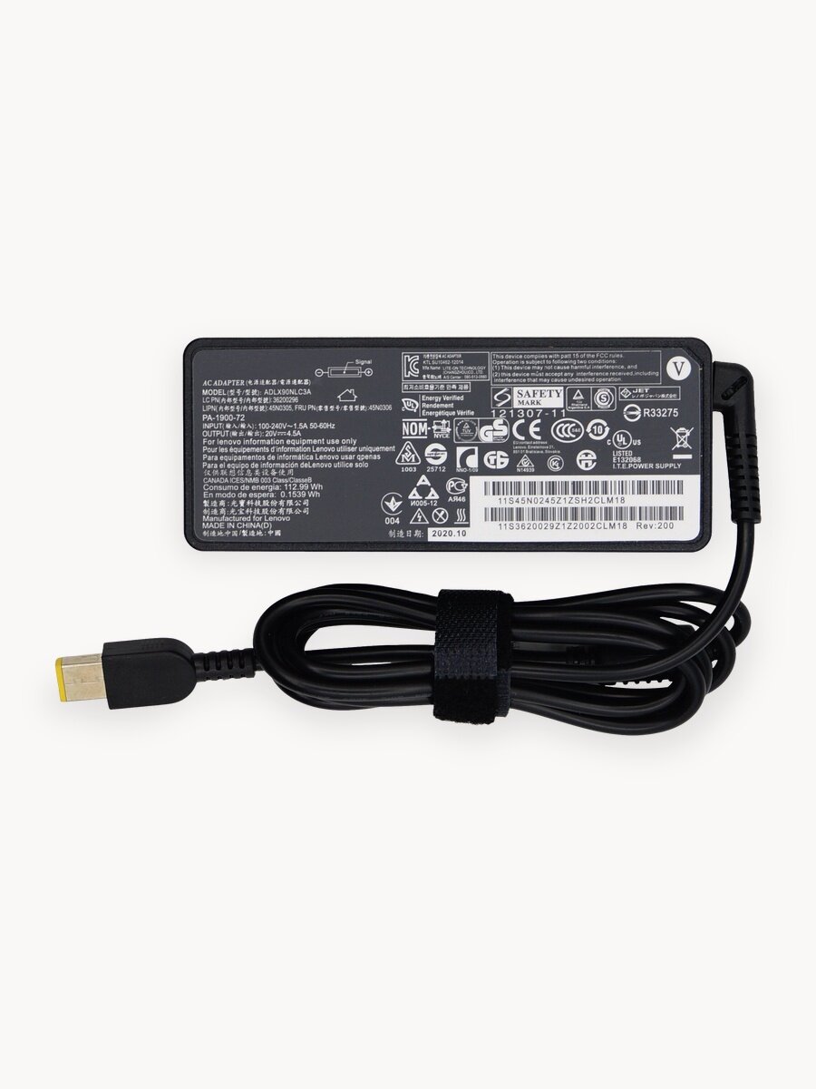 Блок питания для Lenovo 20V 4.5A 90W / ADLX90NLC3A / ADP-90XD B / IdeaPad G500 / G700 / G510 / G710 / ADLX90NDC3A / ADLX90NCC3A (штекер Flat)