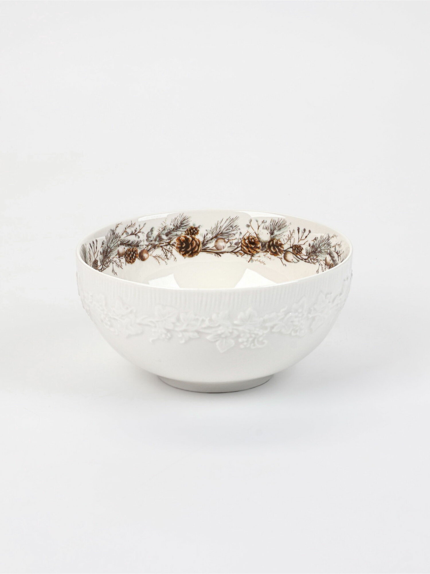 Салатник новогодний WY Magical Winter, 780 мл, 15x7 см, фарфор, белый, без упаковки