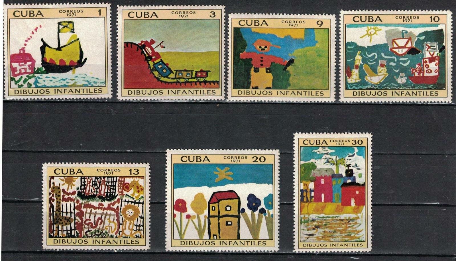 Почтовые марки Куба 1971г. "Выставка детского рисунка, Гавана" Рисунки MNH