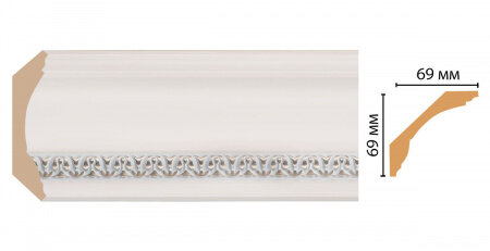 Плинтус Потолочный Decomaster 100C-60ДМ В69хШ69хД2400 мм / Декомастер.