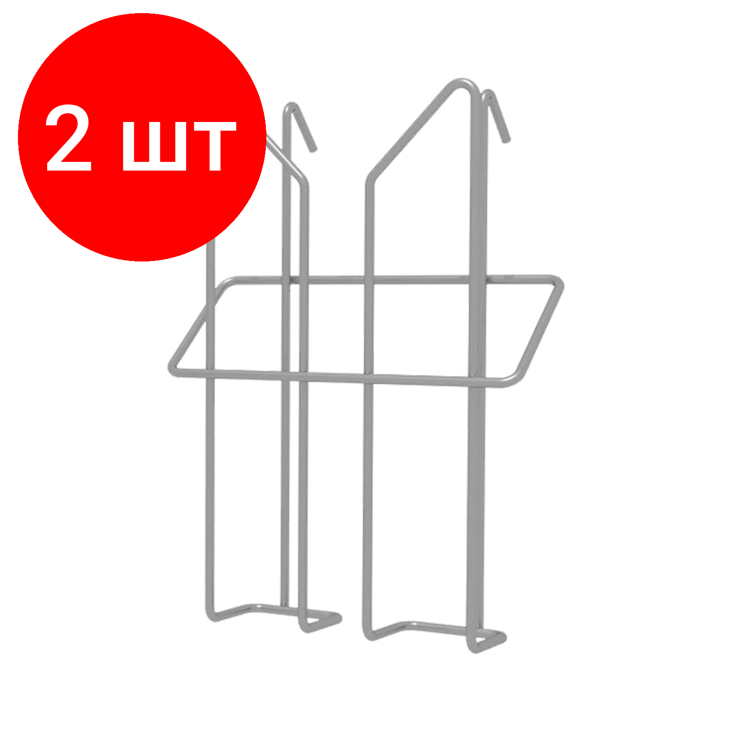 Комплект 2 шт, Лоток навесной для стоек парус, формат А6, 220х115х30 мм, проволочный, хром, 290443