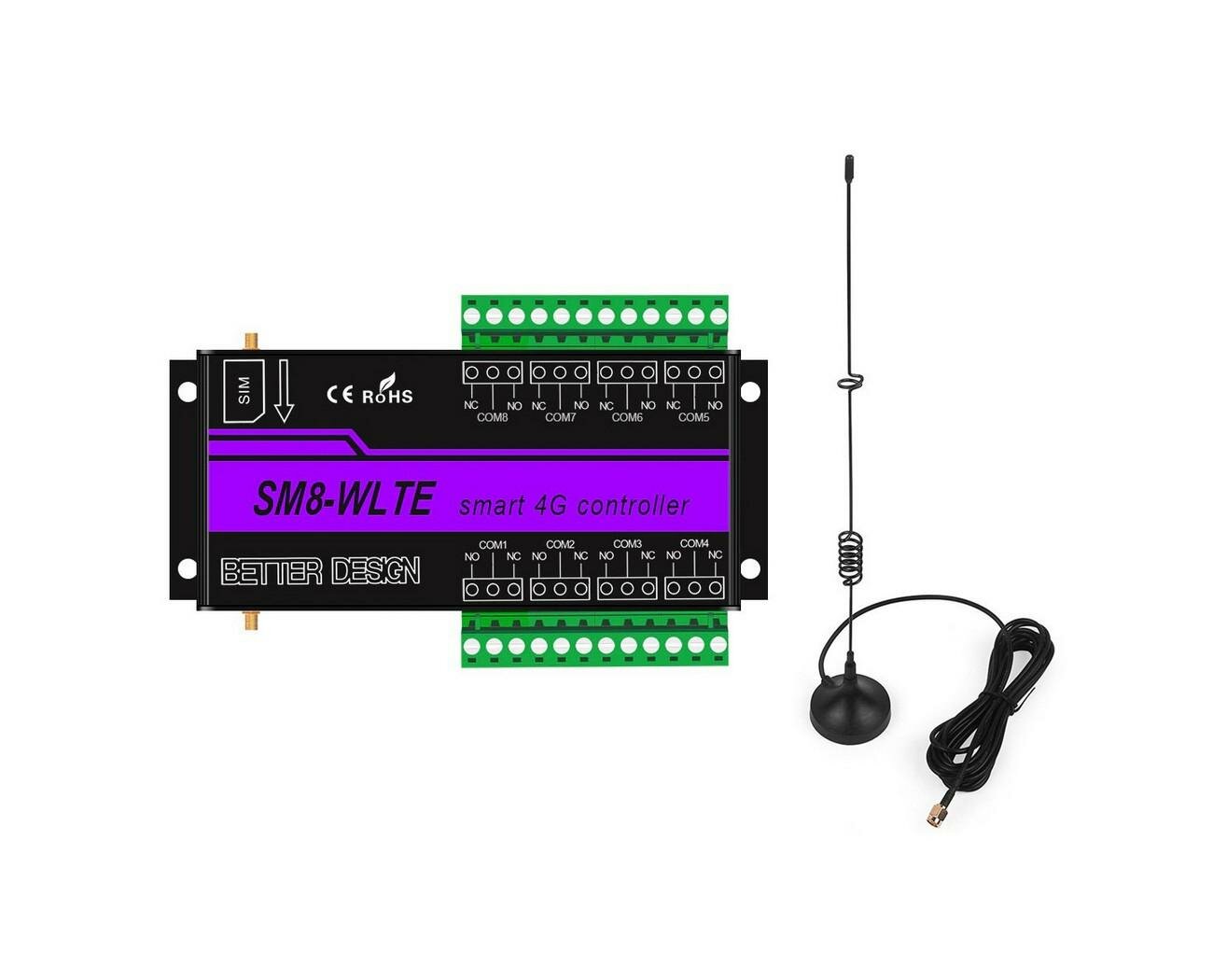 4G GSM реле, пульт дистанционного управления на 8 каналов Upravlyator Straz-SM8(EU) (Q384804G) - переключатель для открывания ворот и управления при