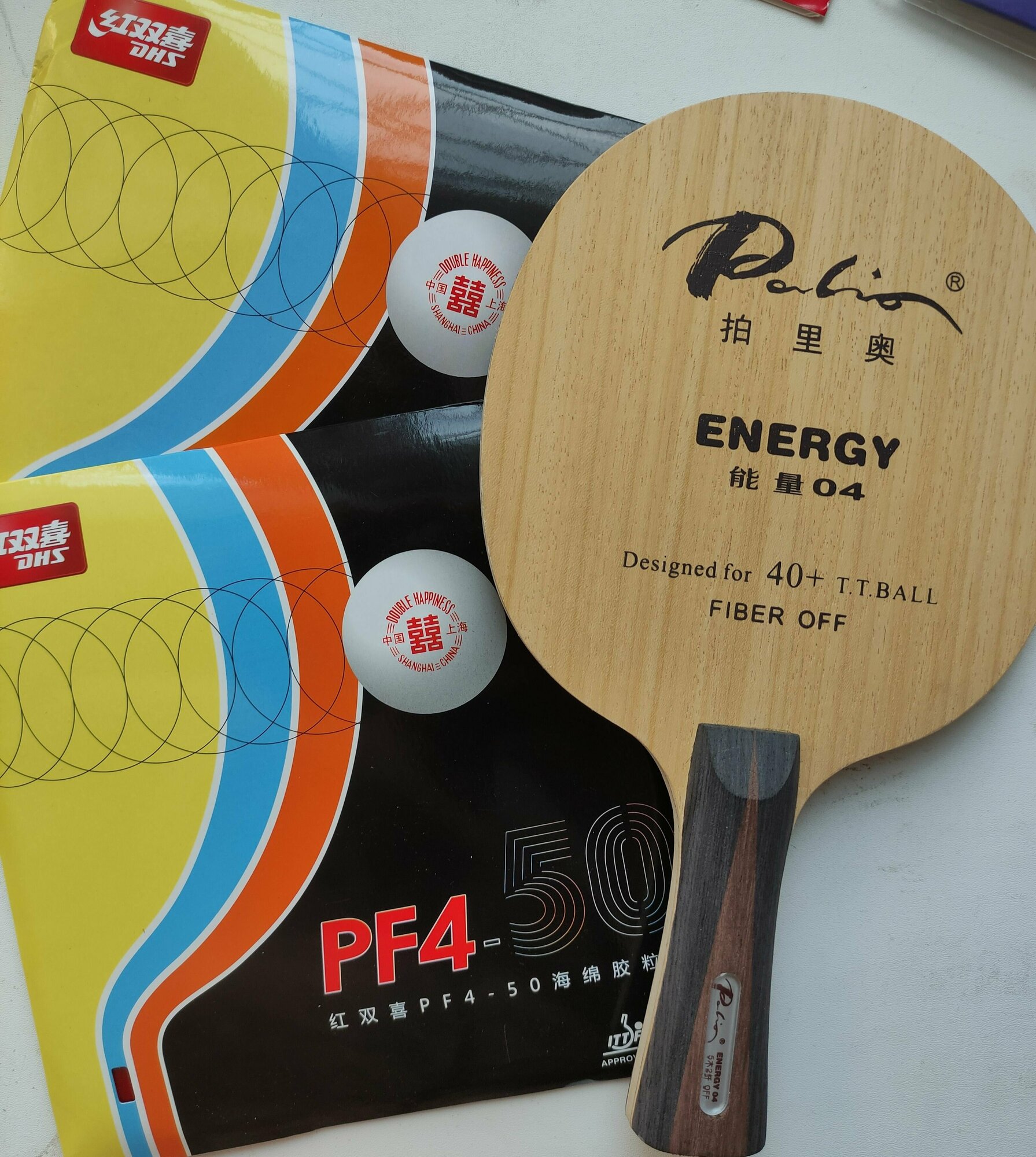 Ракетка для настольного тенниса ручная сборка! Palio energy 04 + DHS PF4 - 50 / Универсальная сборка.