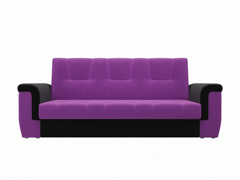 Прямой диван Эллиот Фиолетово-Черный Микровельвет, книжка, 236х97х98 см, с ящиком для белья