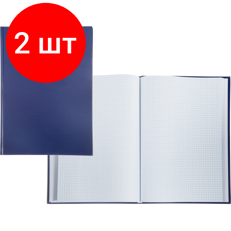 Комплект 2 штук, Книга учета _144л. в клетку офсет, обл. бумвинил ATTACHE