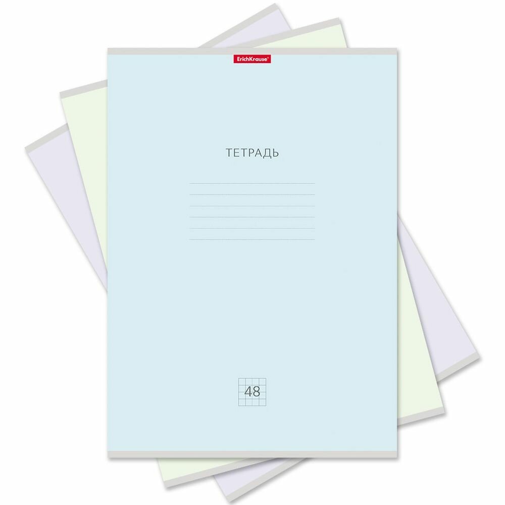 Тетрадь общая ученическая ErichKrause Классика Pastel, А4, 48 листов, клетка_MIX-PACK