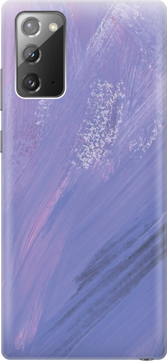 Силиконовый чехол на Samsung Galaxy Note 20, Самсунг Ноут 20 с принтом "Сиреневые мазки"