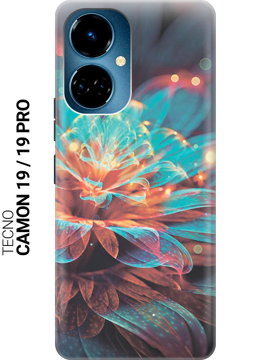 Силиконовый чехол на Tecno Camon 19 / 19 Pro / Техно Камон 19 / 19 Про с рисунком "Магический цветок"