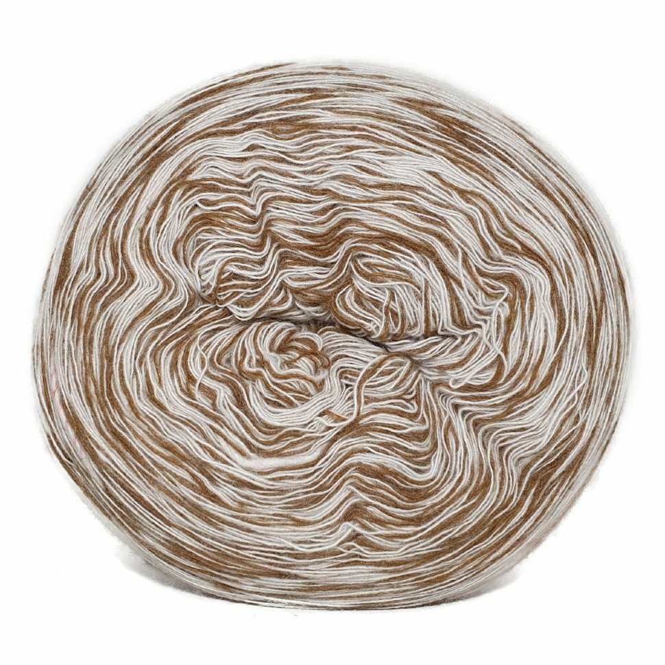 Пряжа Рассказовская акрил меланж 04 белый/бежевый (2 мотка)