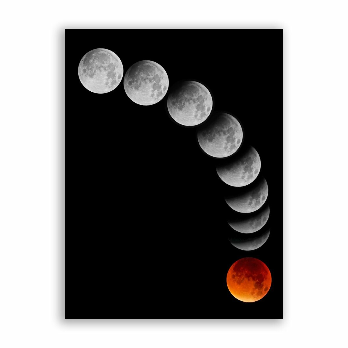 Постер, плакат на бумаге / Moon / Луна / Размер 40 x 53 см