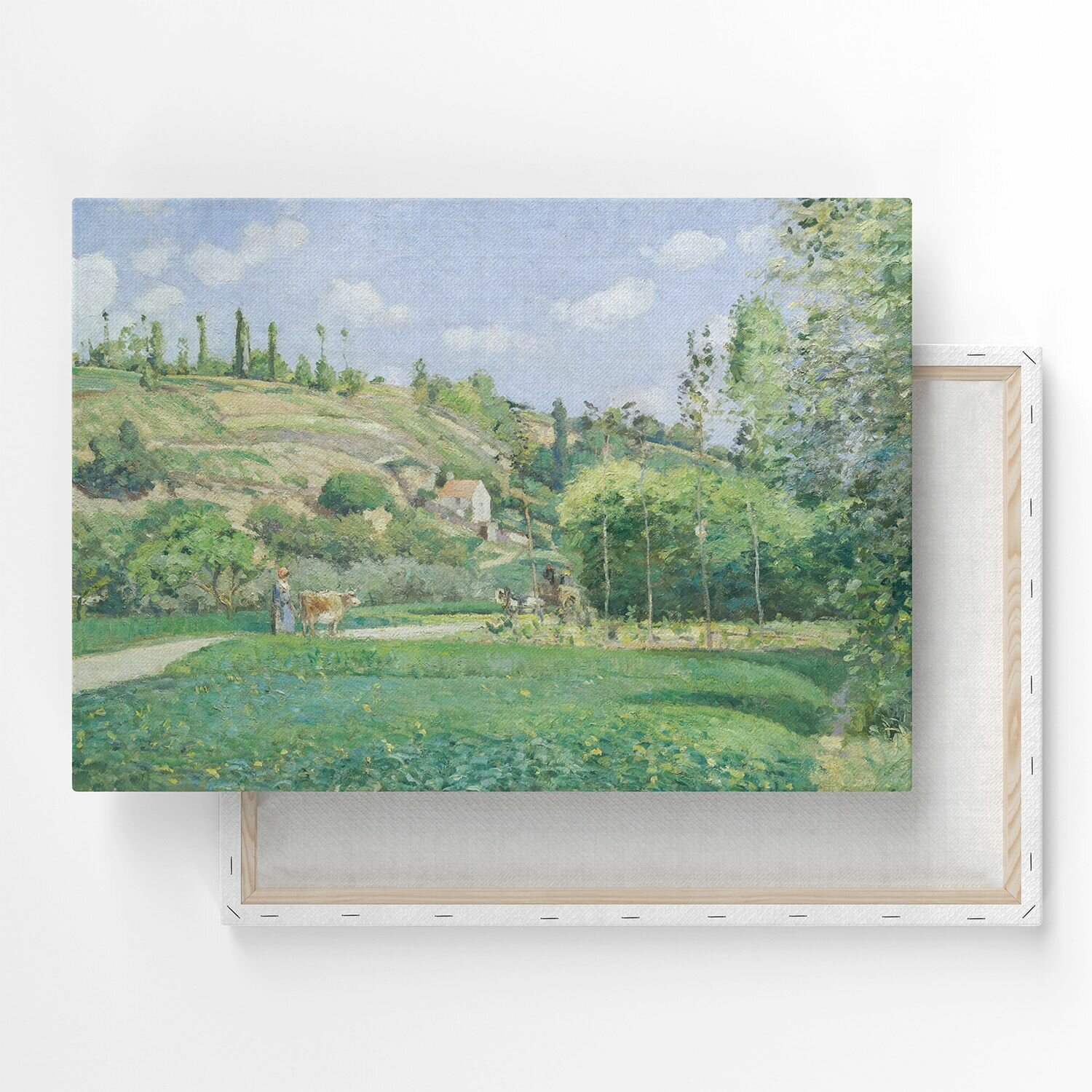 Картина на холсте, репродукция / Камиль Писсарро - A Cowherd at Valhermeil / Размер 30 x 40 см