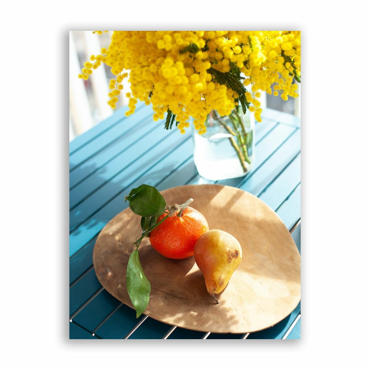 Постер цветы на бумаге / Мимоза / Размер 30 x 40 см