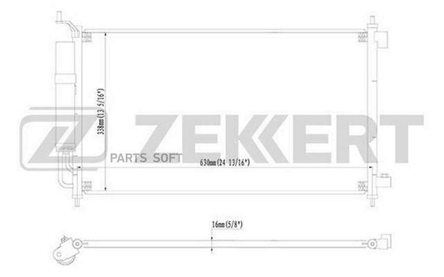 ZEKKERT MK-3056 Радиатор кондиционера Nissan Juke (F15) 10- Micra (K12) 03- Note (E11) 05- Tiida (C11) 07- ()