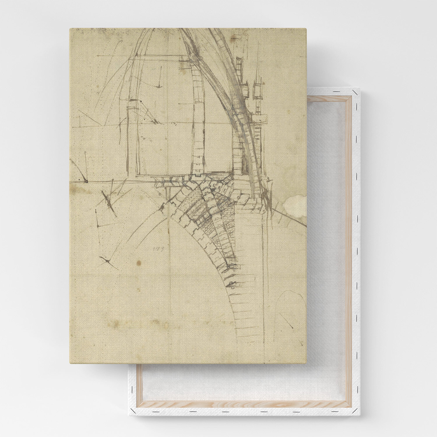 Картина на холсте, репродукция / Леонардо да Винчи - Атлантический кодекс / Размер 60 x 80 см