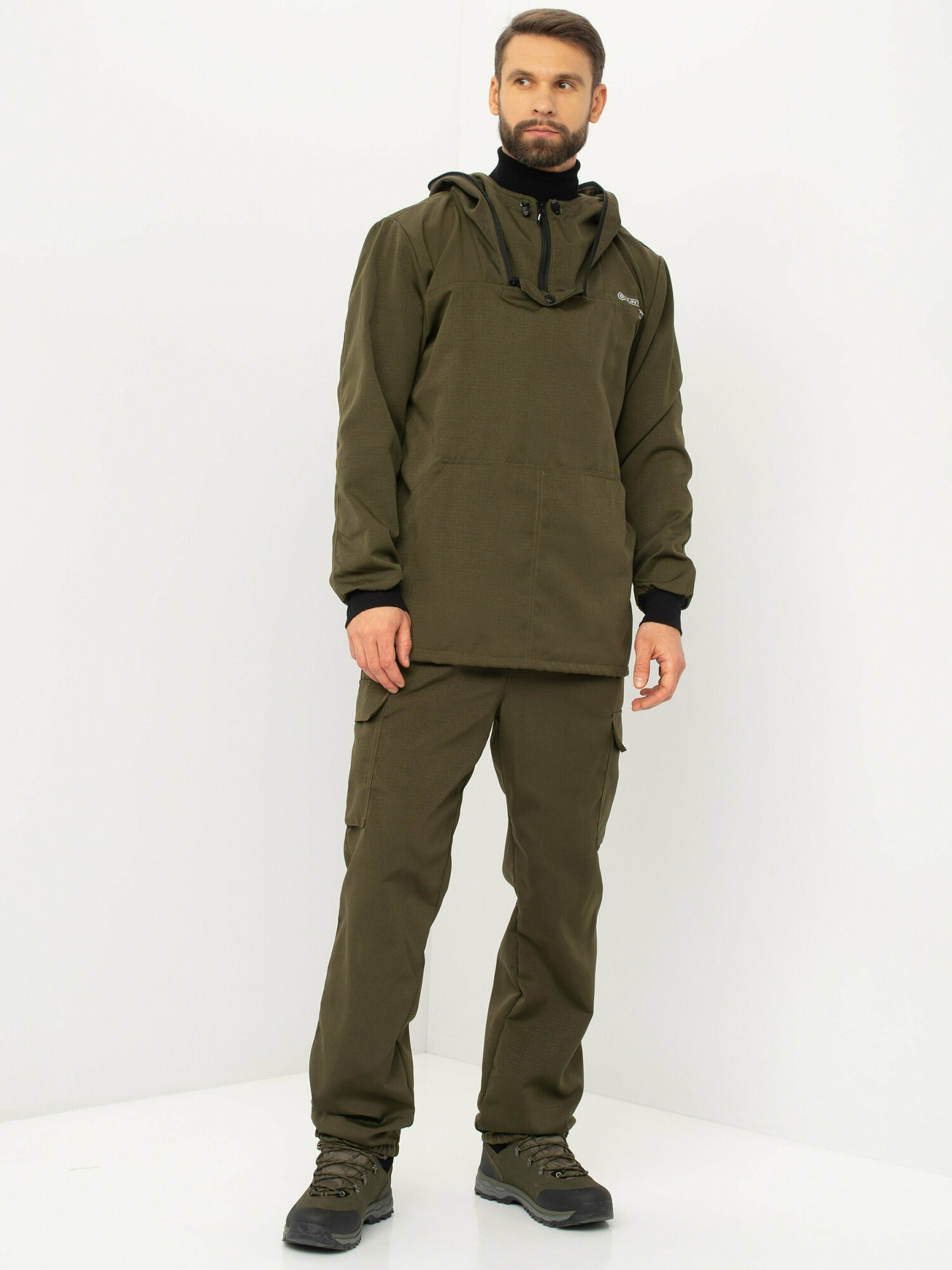 Костюм тактический мужской летний Huntsman Антигнус Эконом камуфляжный антимоскитный, ткань рипстоп, цвет хаки (р.52-54/182-188)