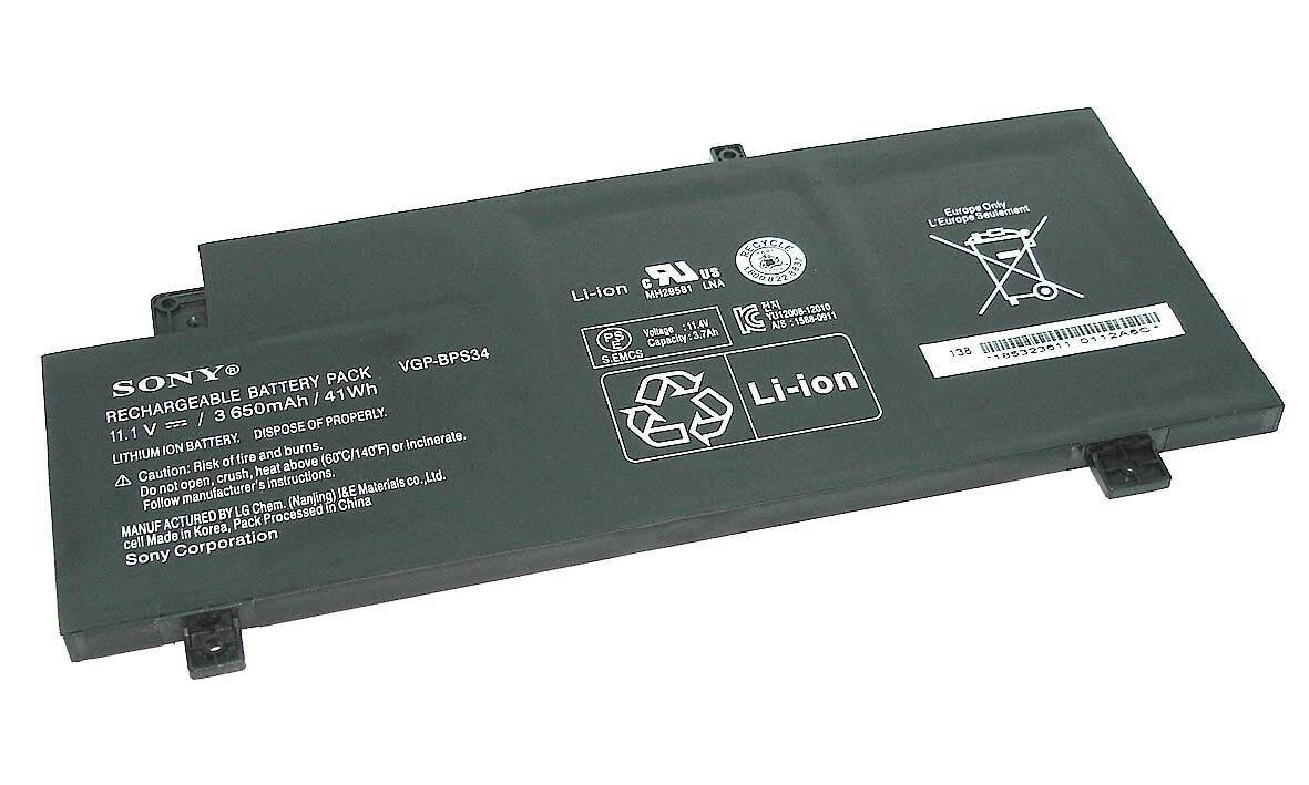 Аккумулятор для Sony SVF15A , BPS34, 41Wh, 11.1V