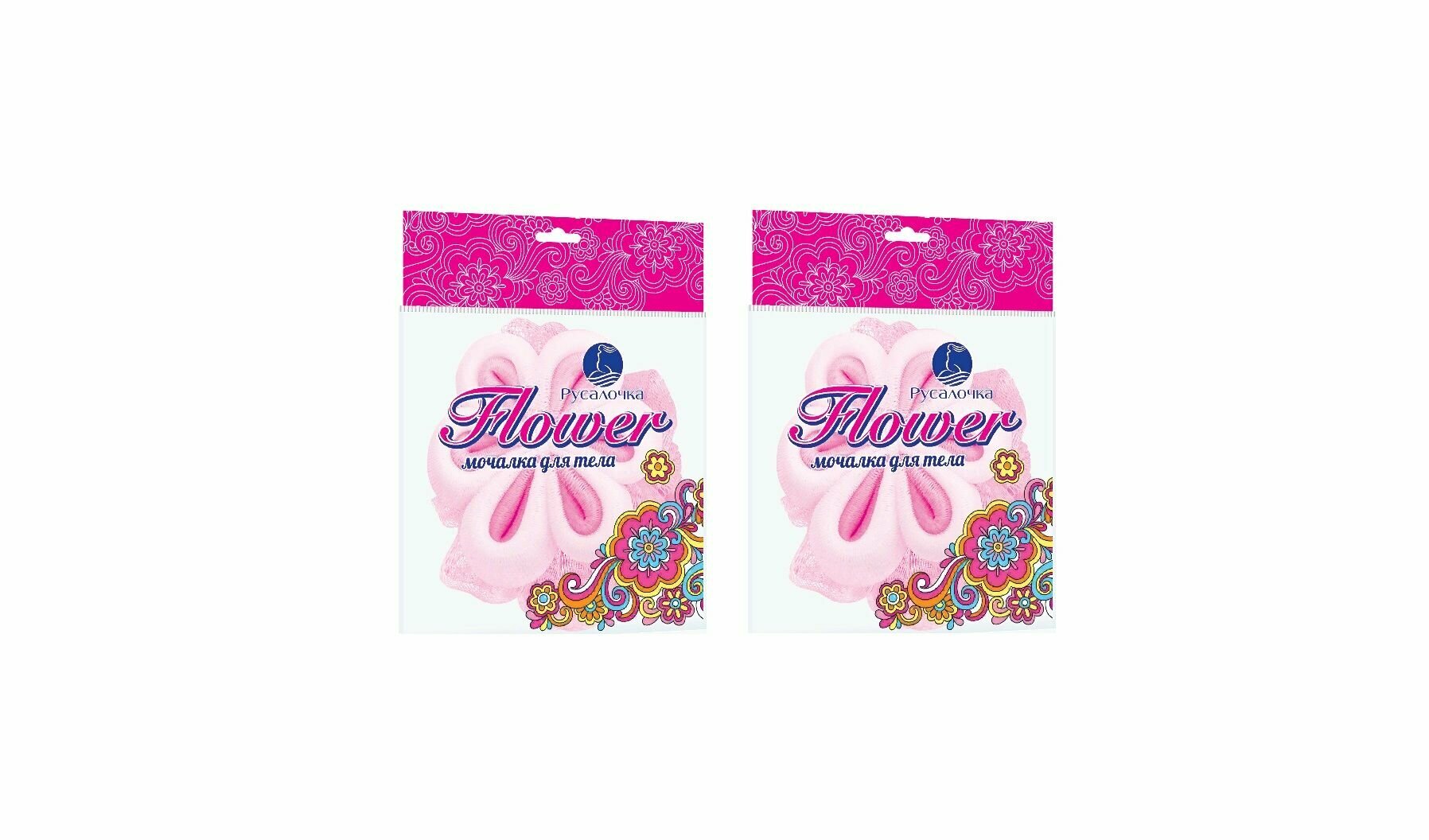 Русалочка Мочалка для тела "FLOWER", 2 штуки