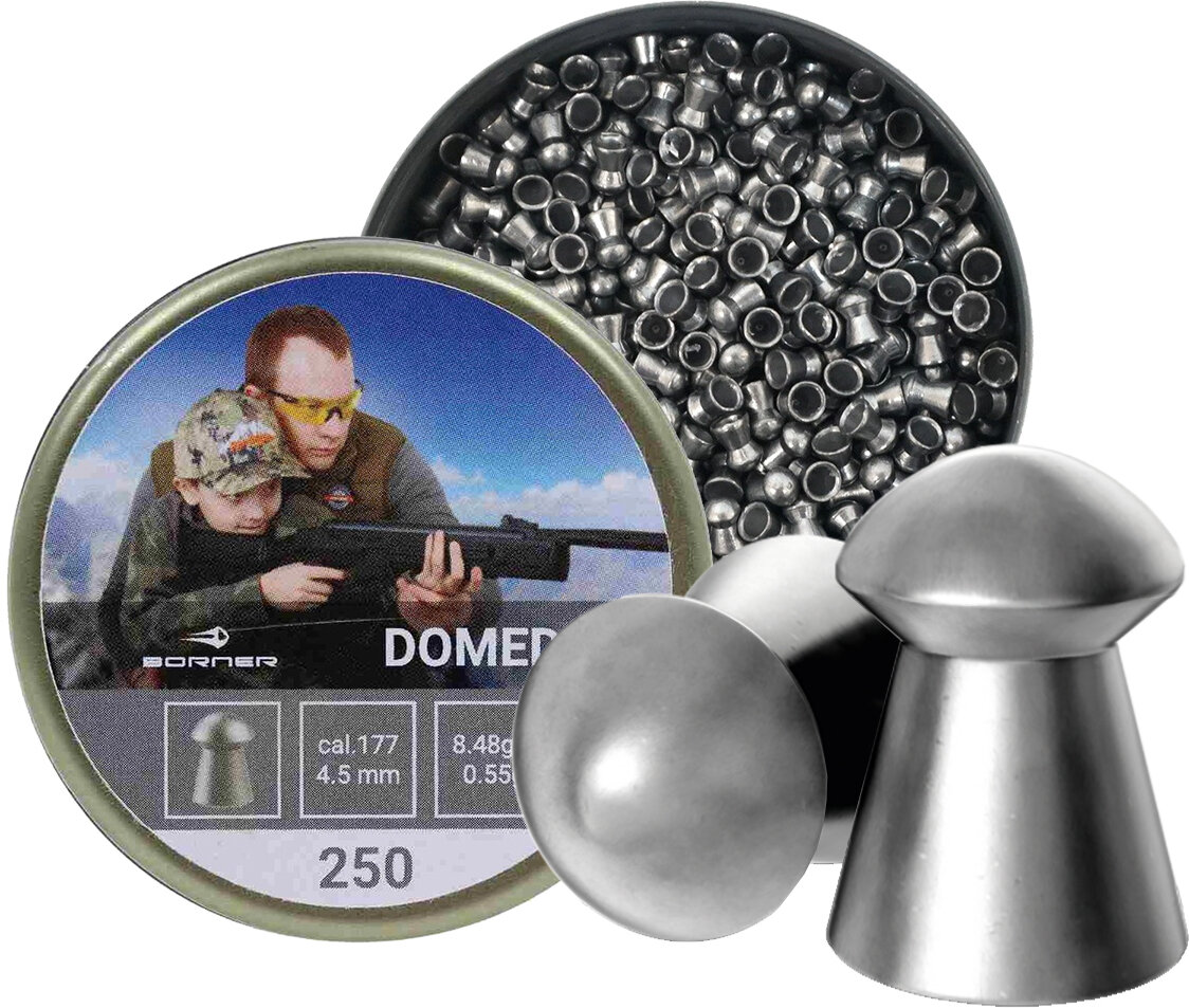 Пули для пневматики Borner "Domed" 4,5 мм, 250 шт. 0,55 гр.