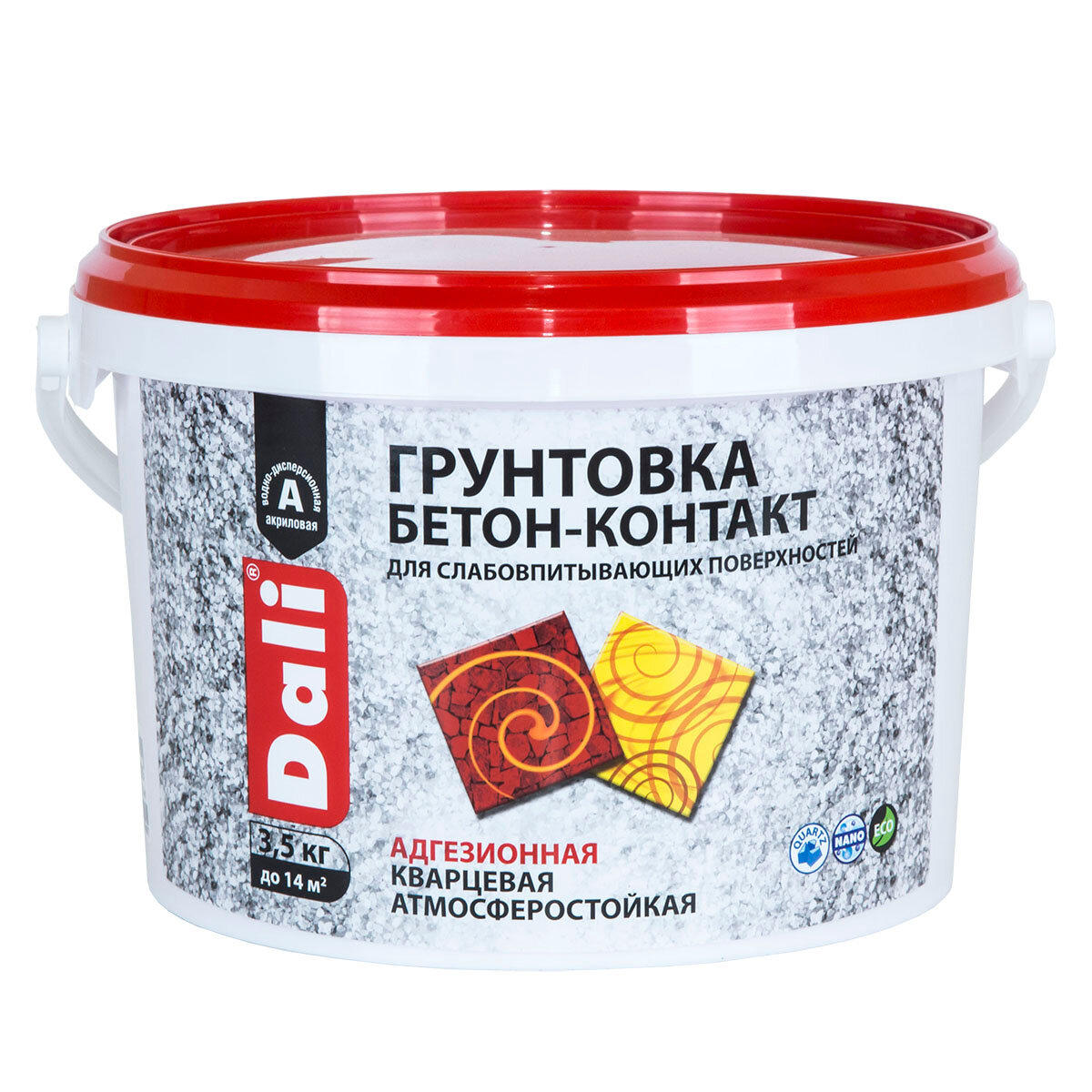 Грунтовка адгезионная Dali Бетон-контакт акриловая, розовая 3,5кг