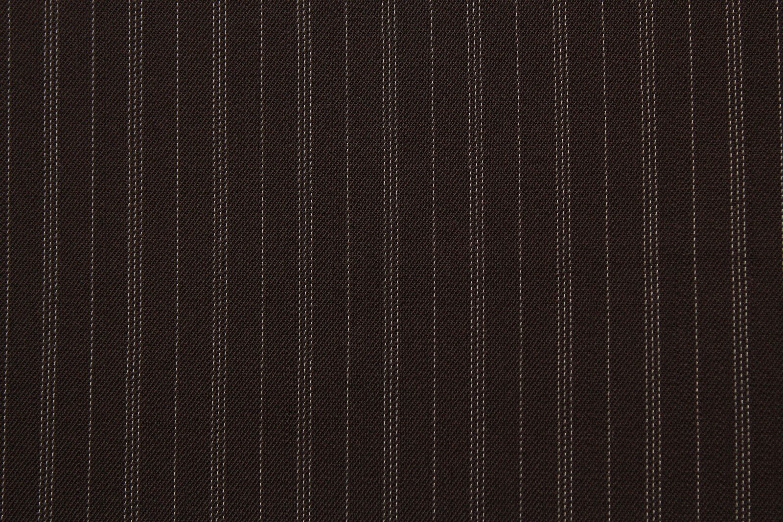 Ткань Шерсть костюмная шоколадно-коричневая в белую полоску, ш146см, 0,5 м