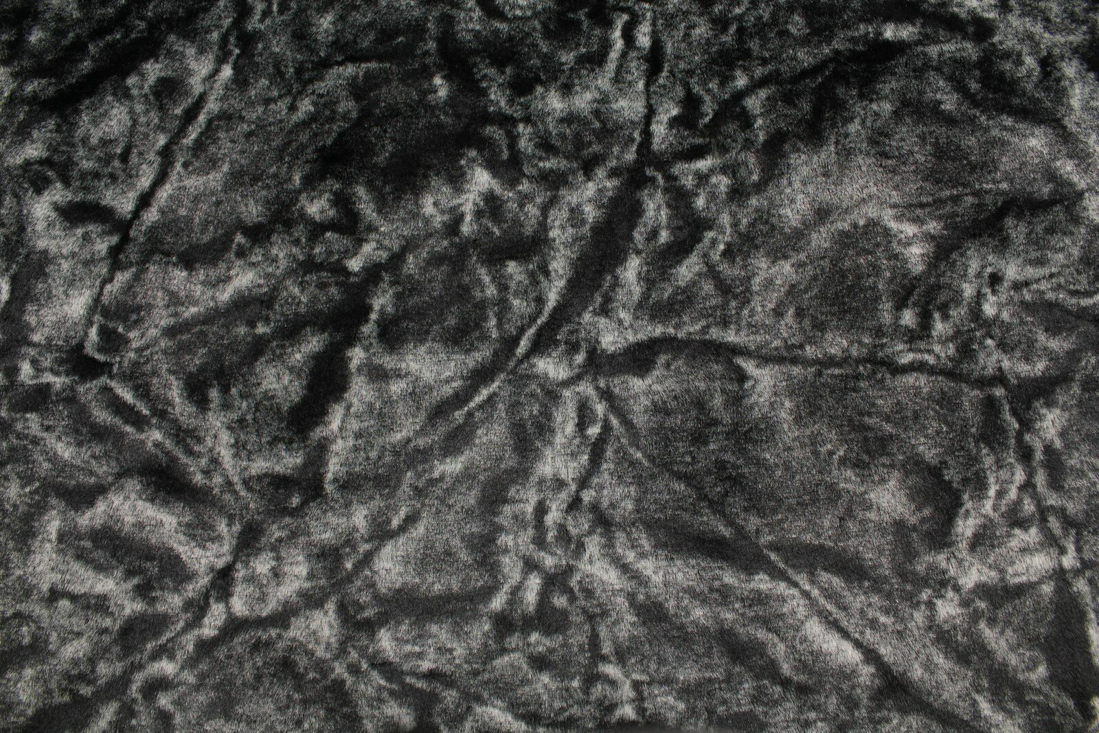 Ткань Мех искусственный мутон с мраморным чёрно-серым окрасом, ш152см, 0,5 м