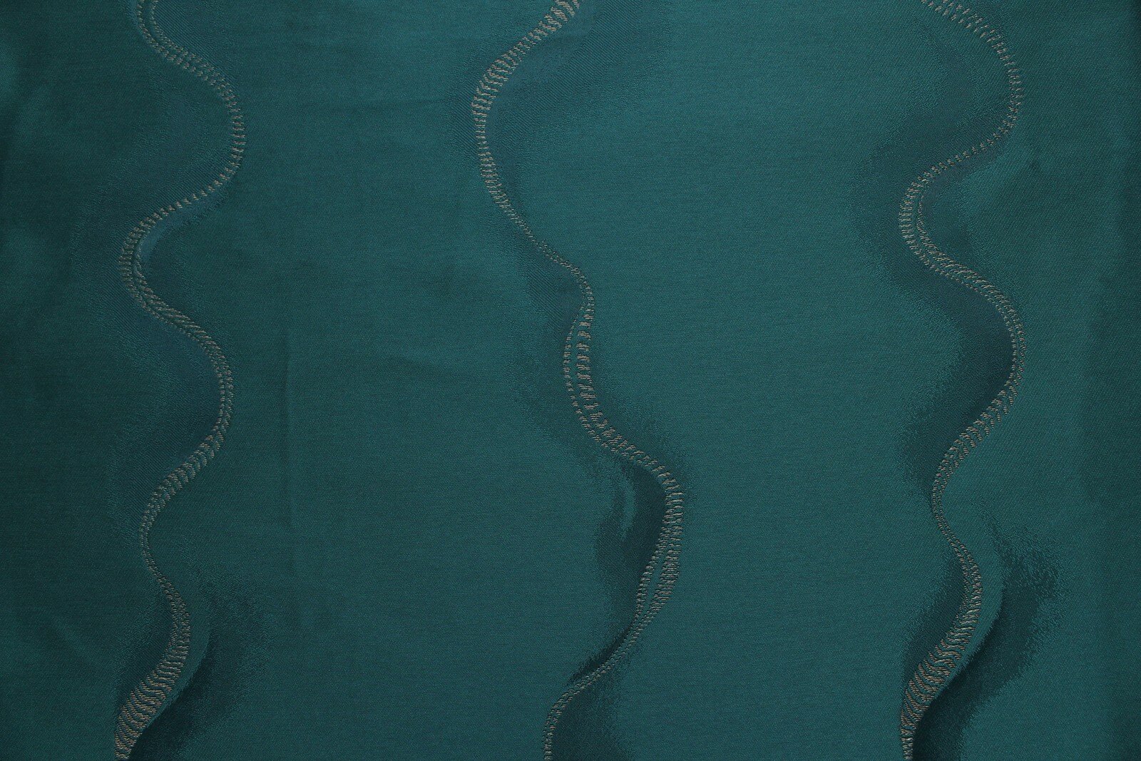 Ткань Жаккард под плотную тафту цвета тёмно-морской волны с бежевым узором, ш150см, 0,5 м