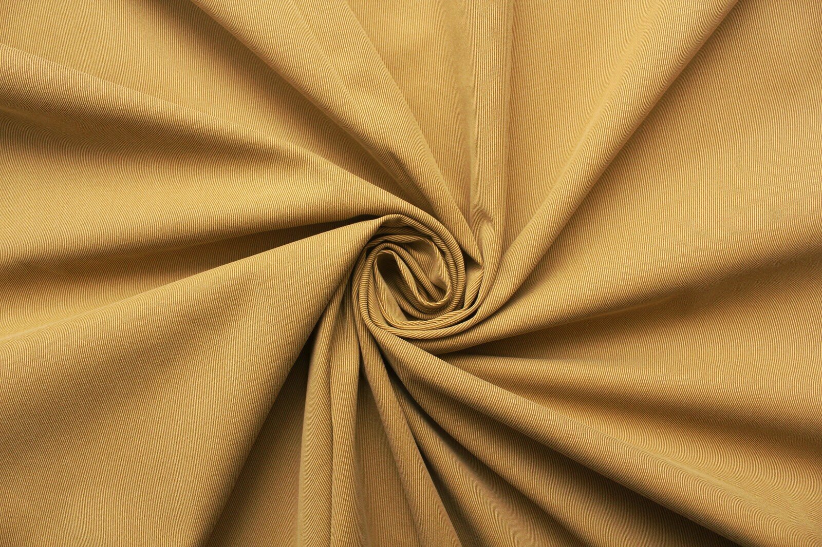 Ткань Хлопок плащёво-курточный горчичного цвета диагональ, 390 г/пм, ш145см, 0,5 м