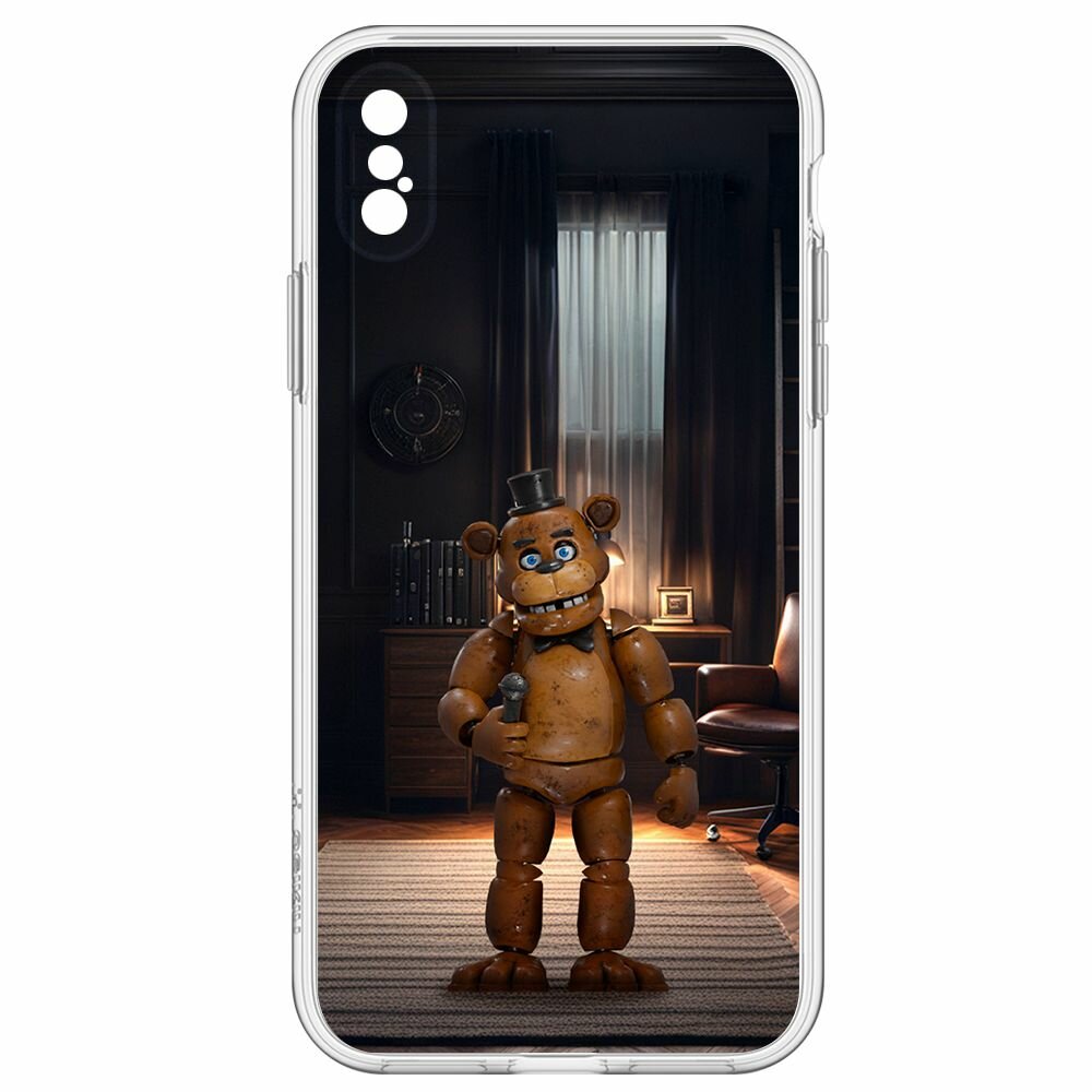 Чехол-накладка Krutoff Clear Case фнаф - Медведь Фредди для iPhone XS