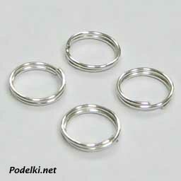 Фурнитура для бижутерии Колечко двойное 0001435 серебряный цвет 10 мм, цена за 100 шт.