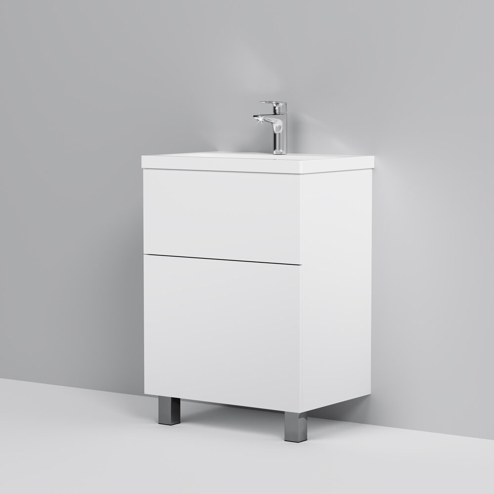 Тумба с раковиной Am.Pm Gem 60 белый глянец