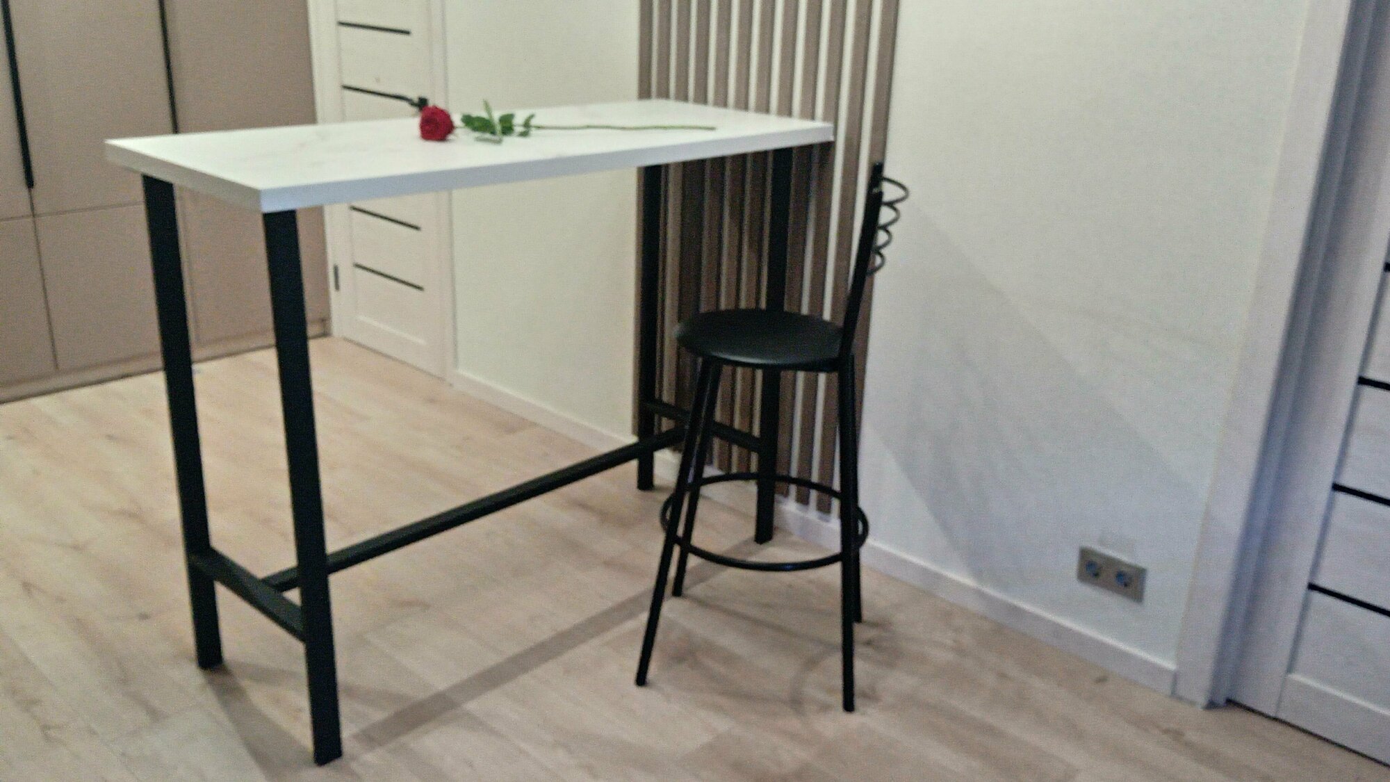 Барная стойка Лофт-8 Бергамо белая пр, 170х58