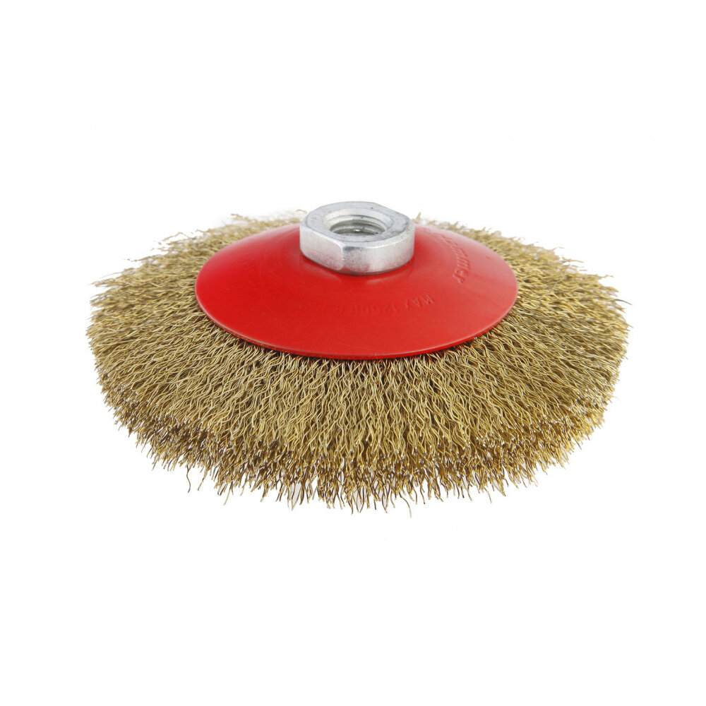 Кордщетка радиальная Flex 207-108 (125 мм; M14; гофрированная латунированная проволока) для УШМ HAMMER 32440, 125 мм