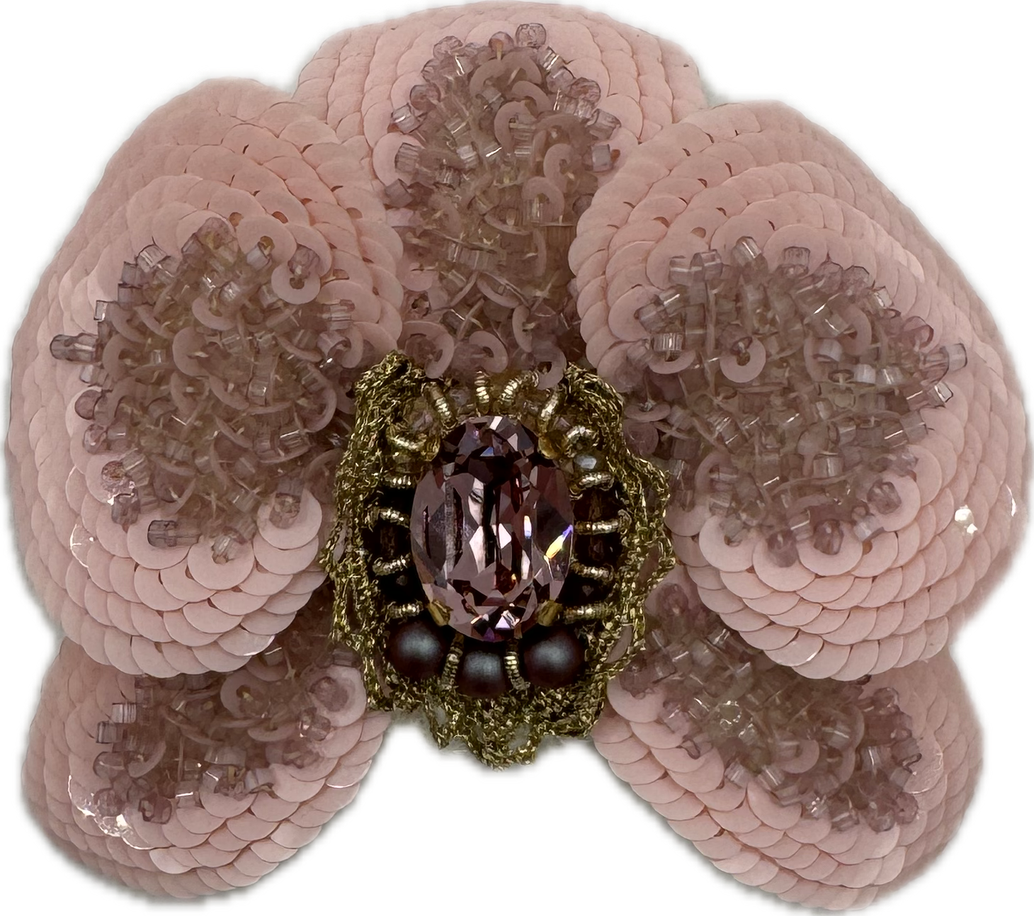 Брошь, Swarovski Zirconia, бисер, жемчуг имитация