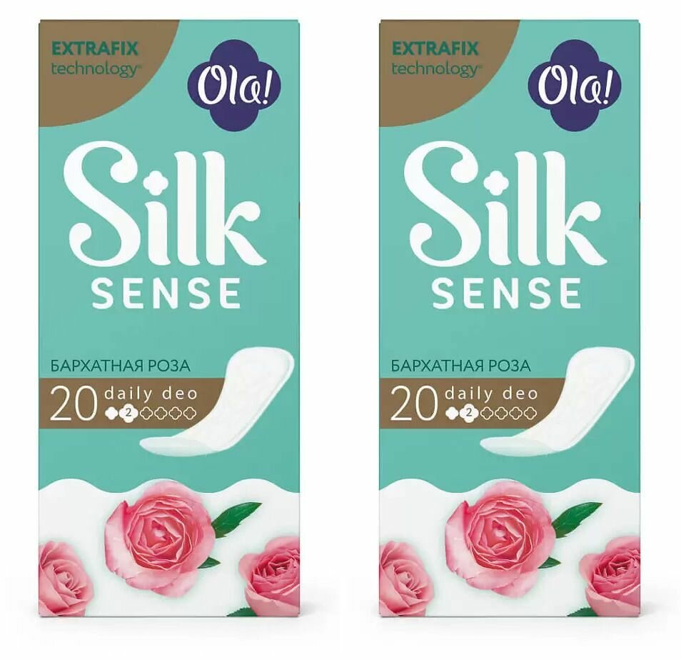 Ola! Прокладки ежедневные, Silk Sense Daily Deo, Бархатная роза, 20 шт/уп, 2 уп