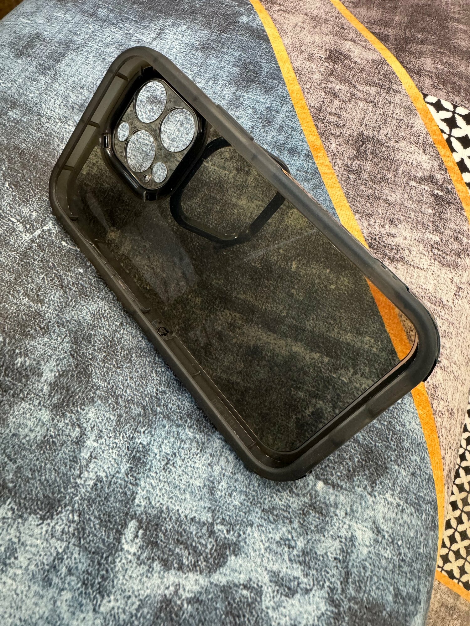 Чехол панель накладка бампер MyPads Girm на iPhone 14 Pro тонкая силиконовая крышка с защитой задней камеры с выдвижным кольцом подставкой черный M.