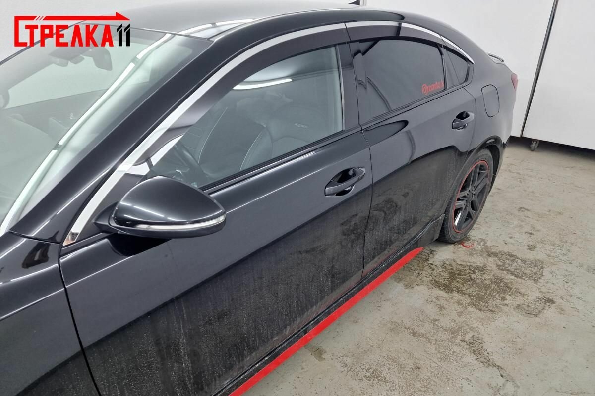 KIA CERATO 2018-н. в. (IV) - 2D Дефлекторы окон с хром полосой