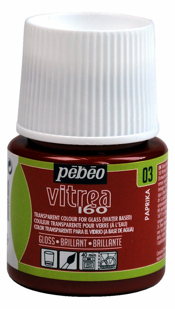 Краска по стеклу "PEBEO" глянцевая под обжиг Vitrea 160 45 мл 111003 паприка