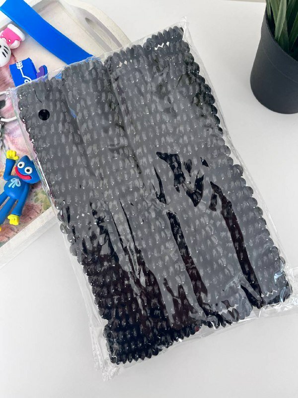 Резинки для волос пружинки черные 100 штук