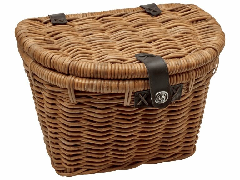 Корзина для велосипеда Electra Rattan Basket w/Lid Natural Ротанг