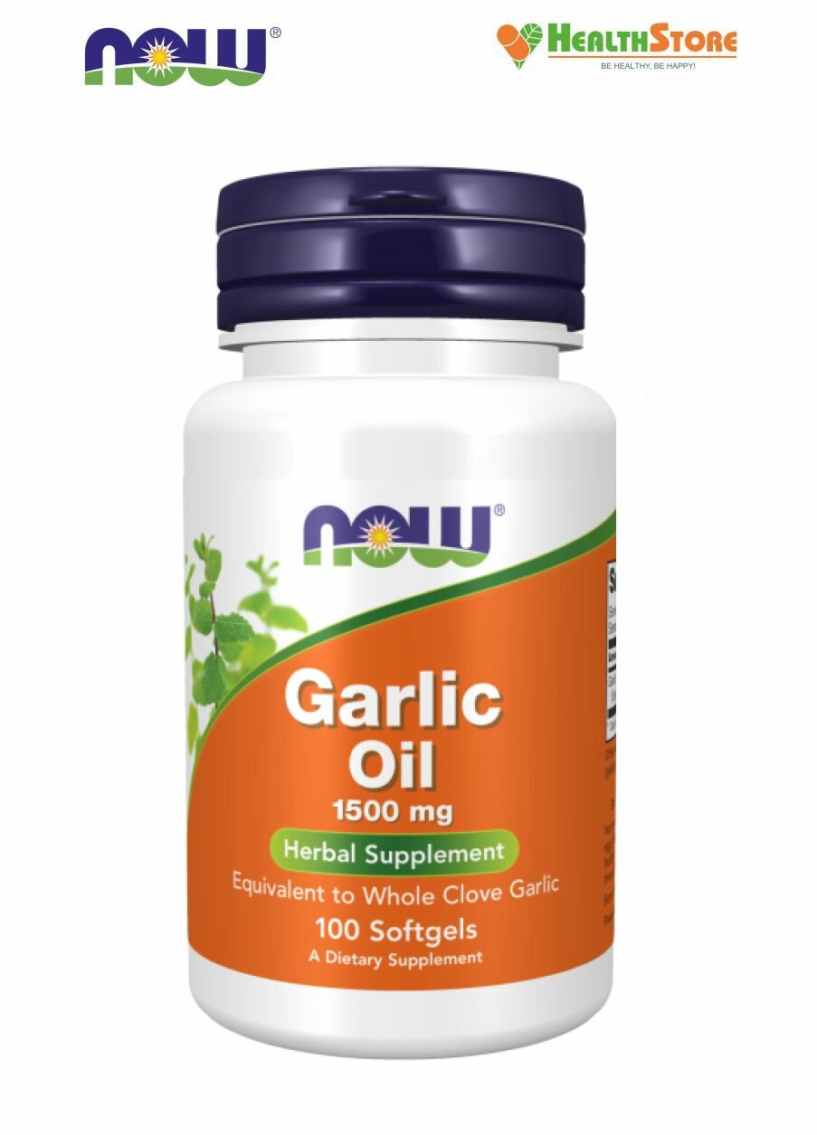 NOW Garlic Oil 1500мг 100 софтгелевых капсул чесночное масло в капсулах