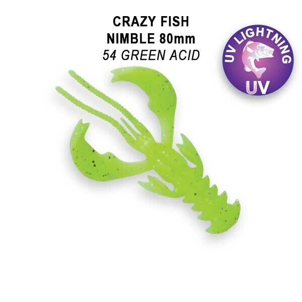 Силиконовые приманки Crazy Fish Nimble 3.2" 72-80-54-6-F кальмар, плавающие
