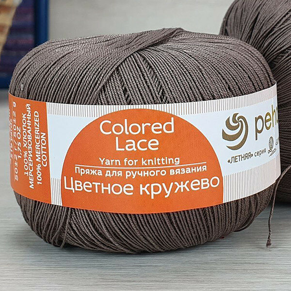 Пряжа Пехорка цветное кружево 161 мокко (4 мотка)