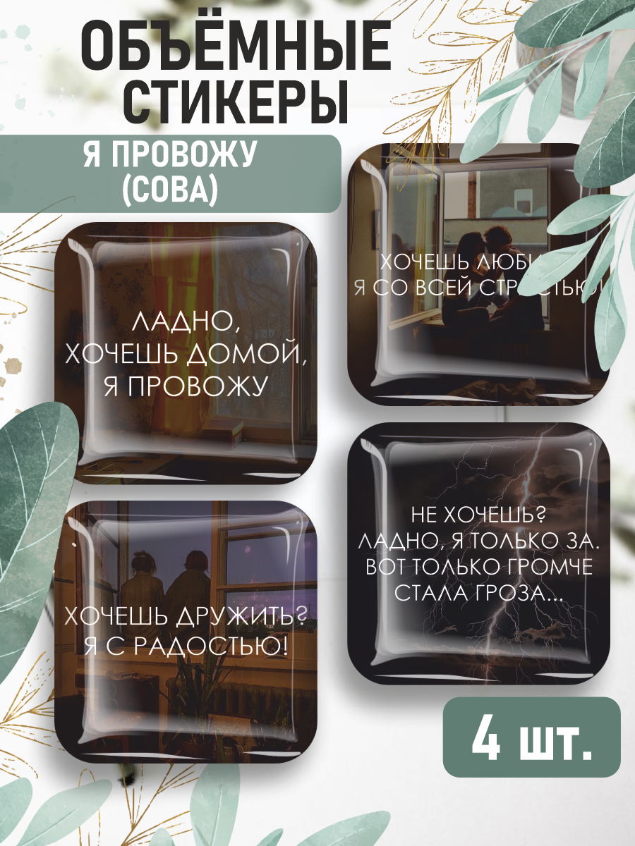 Наклейки на телефон 3D стикеры Я провожу Сова