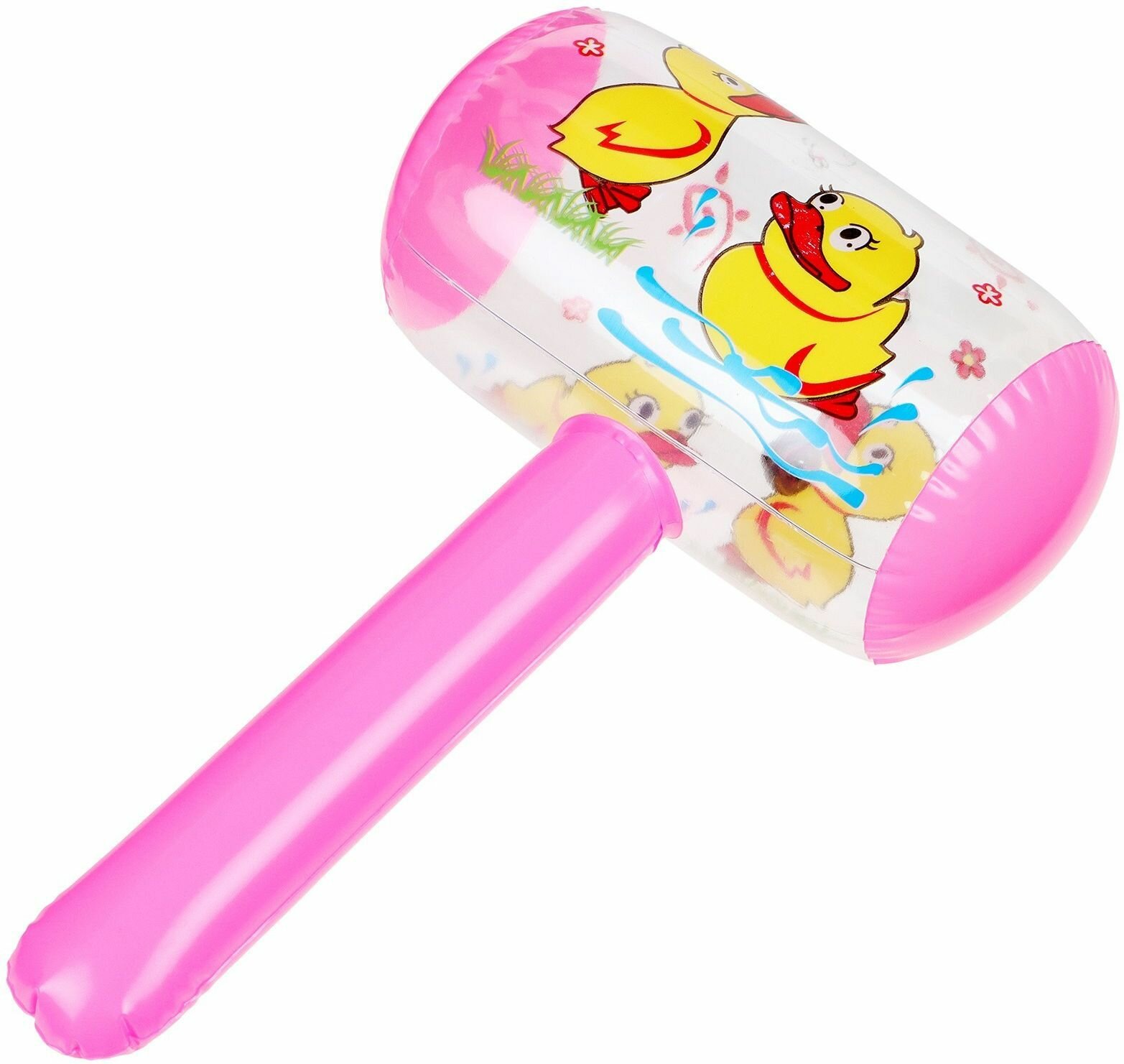 Детская надувная игрушка "Молоток" со звуком, для плавания и купания, игр в воде, на суше и в бассейне, длина 30 см, цвета микс