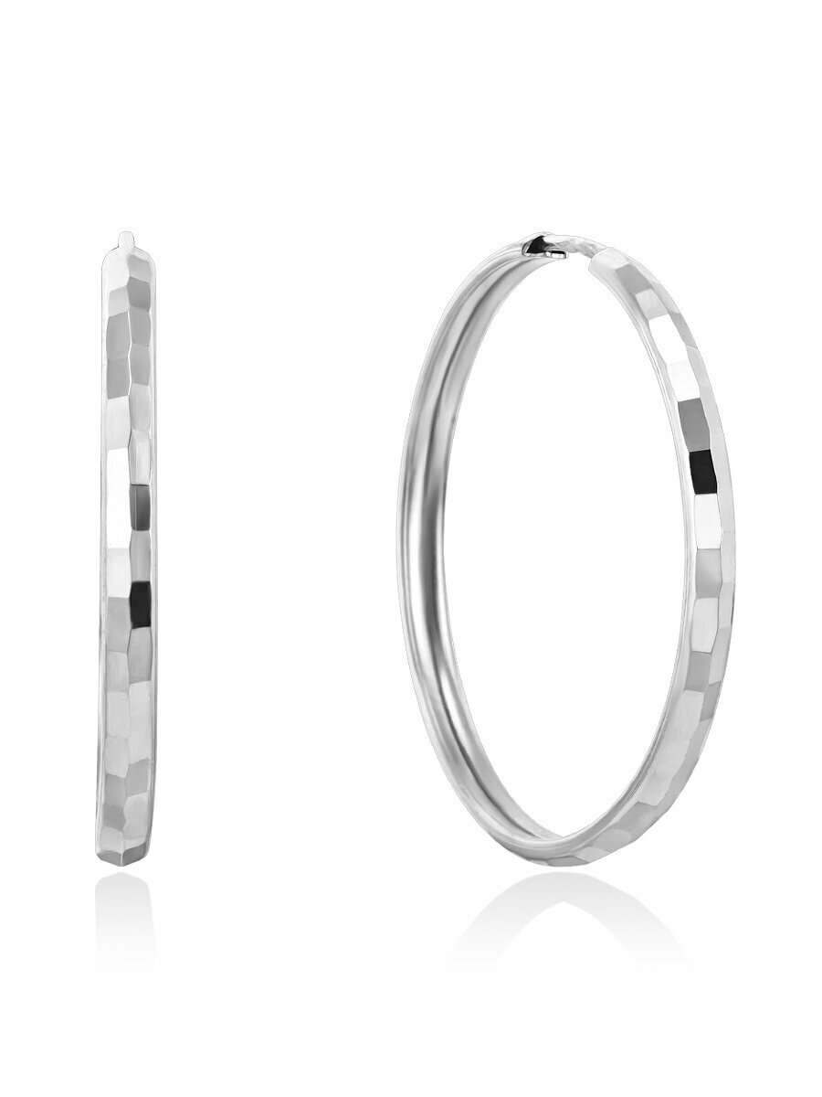 Серьги конго, серебро, 925 проба, родирование