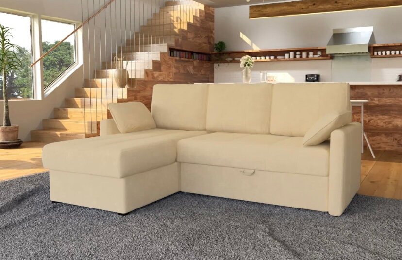 Диван DiHall "Римини", угловой, механизм трансформации "дельфин", велюр